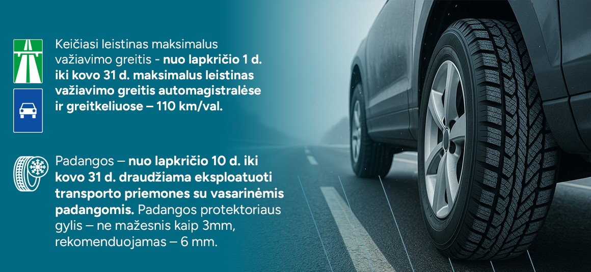 Sezoniniai pasikeitimai keliuose: mažėja greitis automagistralėse ...